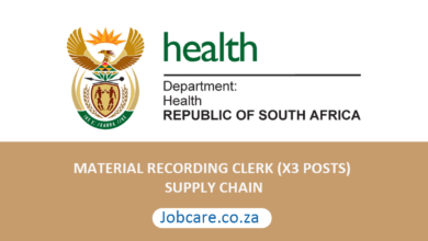 MATERIAL RECORDING CLERK (X3 POSTS) SUPPLY CHAIN - Jobcare