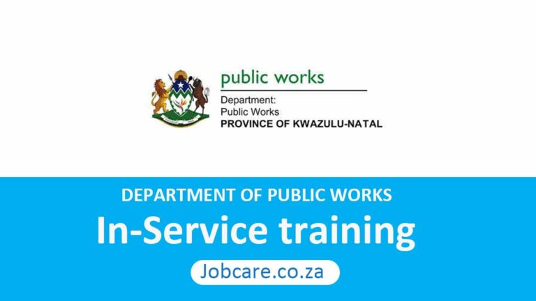 KZN Dept of Public Works: In-Service training - Jobcare