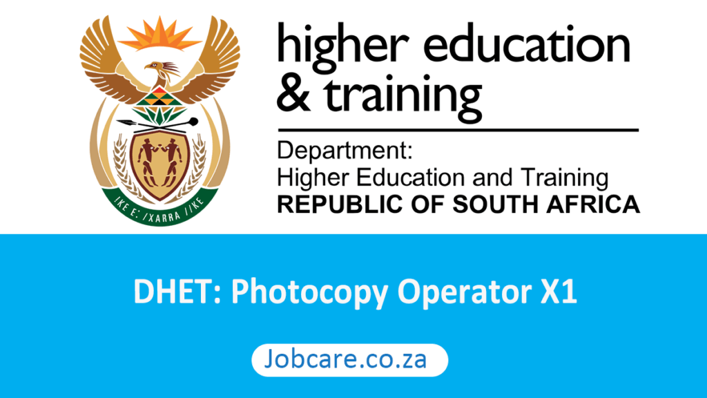 DHET: Photocopy Operator X1 - Jobcare