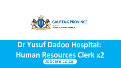 Dr Yusuf Dadoo Hospital: Human Resources Clerk x2 - Jobcare