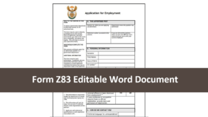 Form Z83 Editable Word Document - Jobcare