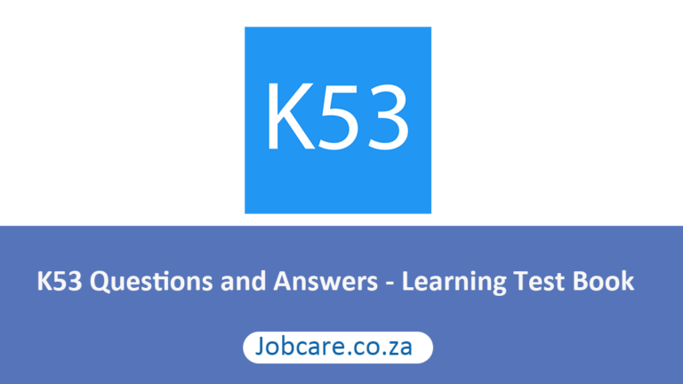 K53 Questions and Answers - Learning Test Book - Jobcare