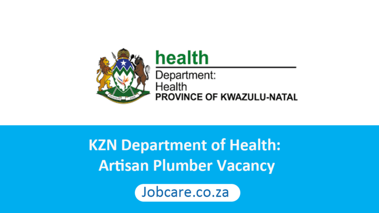 KZN Department of Health: Artisan Plumber Vacancy - Jobcare