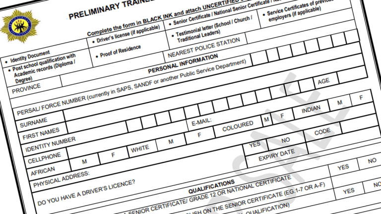 How to fill SAPS Application Form 2023 - Jobcare