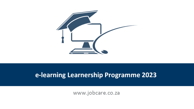 e-learning Learnership Programme 2023 - Jobcare