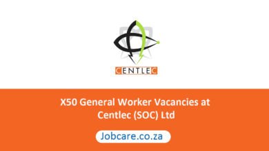 X50 General Worker Vacancies at Centlec (SOC) Ltd - Jobcare