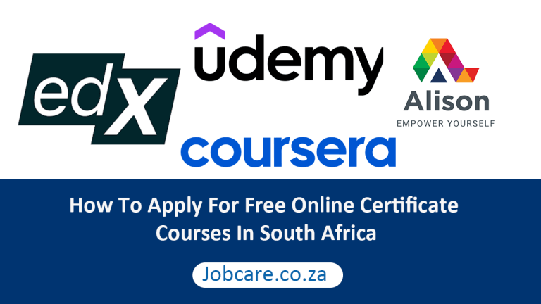 How To Apply For Free Online Certificate Courses In South Africa - Jobcare