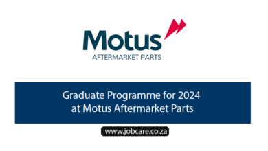Graduate Programme for 2024 at Motus Aftermarket Parts - Jobcare