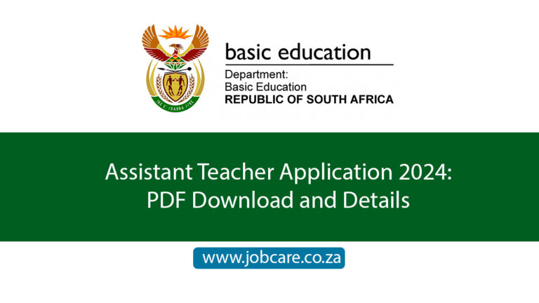 Assistant Teacher Application 2024: PDF Download and Details - Jobcare