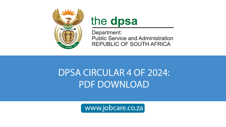 DPSA CIRCULAR 4 OF 2024: PDF DOWNLOAD - Jobcare