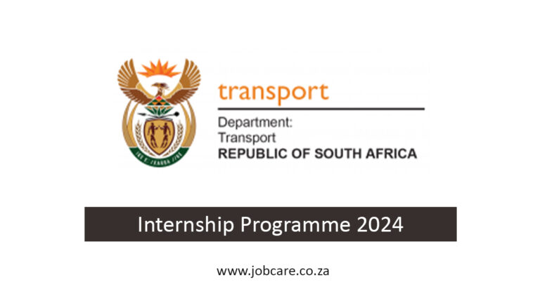 Department of Transport Internship Programme 2024 - Jobcare