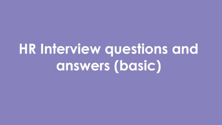 HR Interview questions and answers (basic) - Jobcare