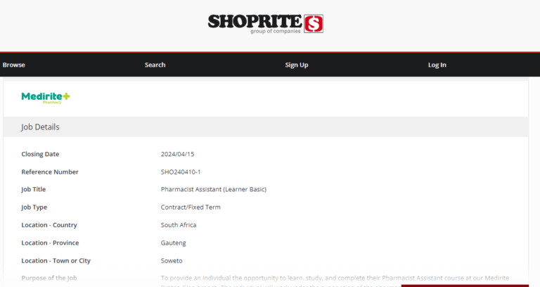 Shoprite: Learnerships 2024 - Jobcare