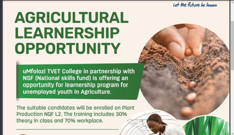 uMfolozi TVET College: Learnerships 2024 - Jobcare