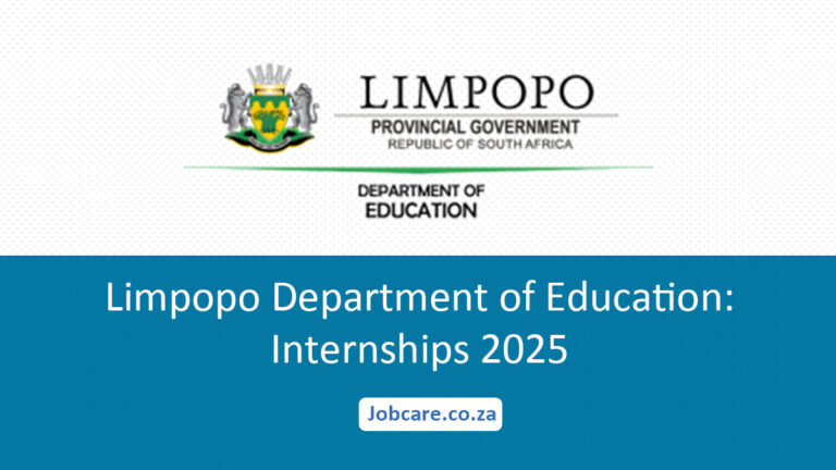 Limpopo Department of Education: Internships 2025 - Jobcare