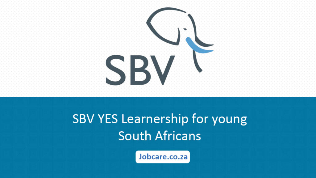SBV YES Learnership for young South Africans - Jobcare