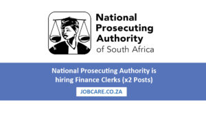 National Prosecuting Authority is hiring Finance Clerks (x2 Posts ...